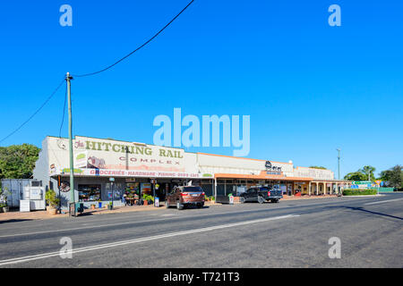 Main street of Surat, a small rural town in the Maranoa Region ...