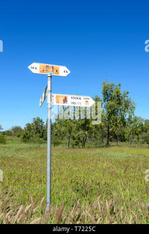 Direction signs showing old Stock Routes near Minerva Hill National ...