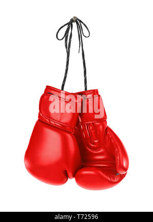 boxing gloves hanging by the string Stock Photo: 21418404 - Alamy