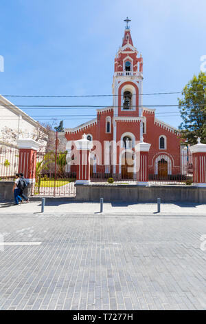 Church in Arequipa Peru Cathedral front entrance pillars old hot ...