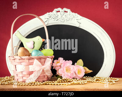 Easter eggs in bird nest. Happy Easter Stock Photo - Alamy