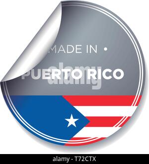 Puerto Rico logo. Badge of the country. Layered circular sign around Puerto Rico border shape ...