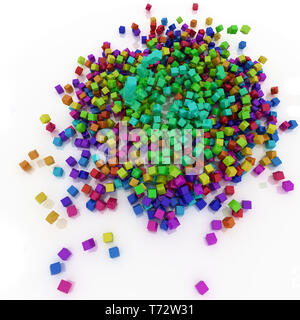 3d render of Rainbow coloured cubes Stock Photo - Alamy