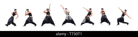 Rap dancer in wide pants on white Stock Photo - Alamy