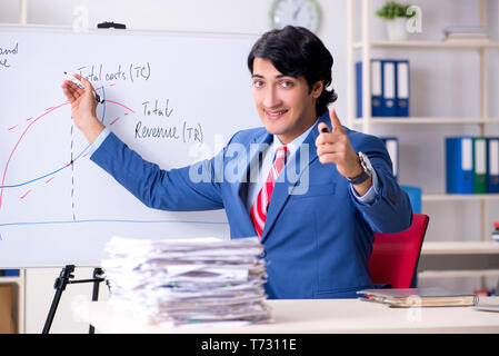 Busy businessman explaining business charts Stock Photo - Alamy