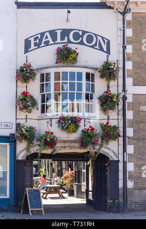 The Falcon pub, Market Hill, Huntingdon town, Cambridgeshire, England ...