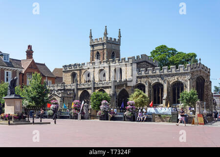 huntingdon town centre all saints church, cambridgeshire, england, uk ...