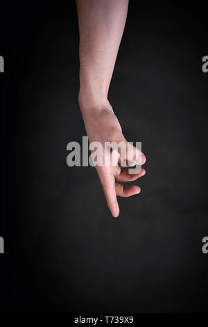 Arm pointing in one direction with white background Stock Photo - Alamy