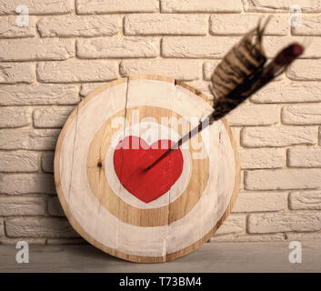Archery with red heart in the center,Valentine day Stock Photo - Alamy