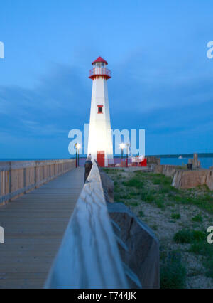 St. Ignace, Michigan Lighthouse Evening Stock Photo - Alamy