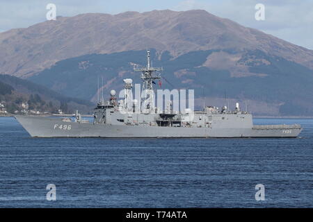 TCG Gökova (F496), a Gabya-class frigate of the Turkish Navy, heads ...