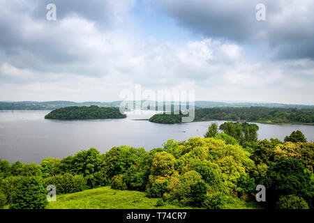 Castle Island in Lough Key just prior to thunderstorm, Lough Key Forest ...