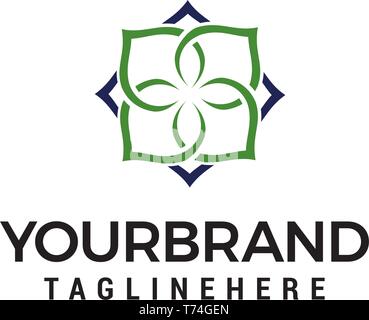 Floral geometric logo. Abstract icon for beauty salon with flower ...