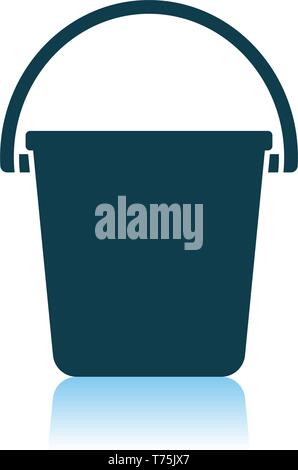 Bucket Icon. Shadow Reflection Design. Vector Illustration Stock Vector ...