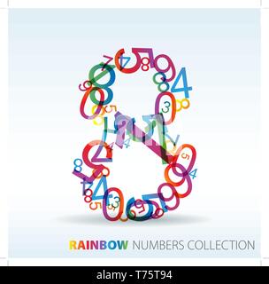 Number eight made from colorful numbers Stock Vector Art & Illustration ...