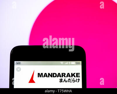 In this photo illustration a MANDARAKE INC. logo seen displayed on a ...