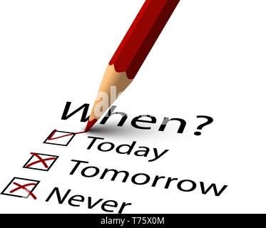 Red pencil choosing (deadline Stock Photo - Alamy