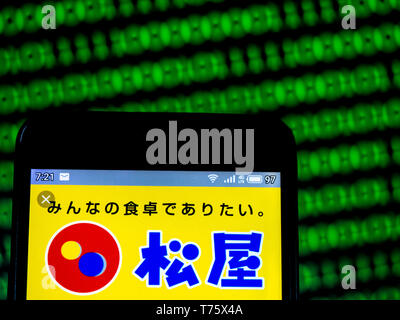 In this photo illustration a Matsuya Foods Co. logo seen displayed on a ...