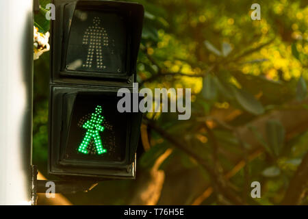 white led pedestrian walk sign on New York City street signs USA Stock ...