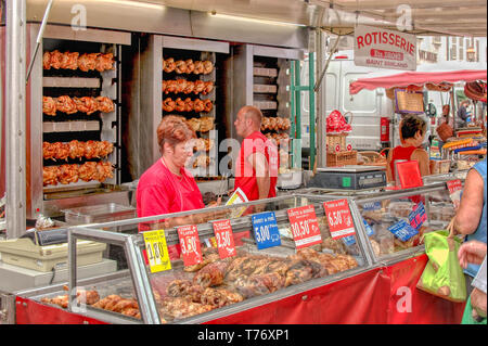 Rotisserie chicken at a market in Beaune, France Stock Photo - Alamy