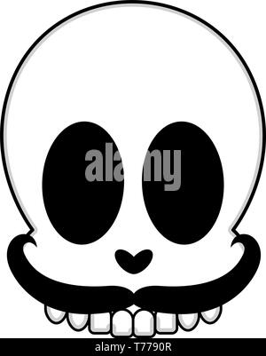 Isolated happy human skull with a moustache Stock Vector Image & Art ...