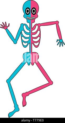 Dancing Skeleton Halloween Cartoon Colored Clipart Stock Vector Image ...