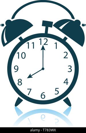Alarm clock icon. Shadow reflection design. Vector illustration Stock ...
