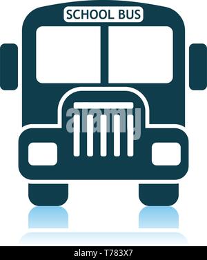 School bus icon. Shadow reflection design. Vector illustration Stock ...