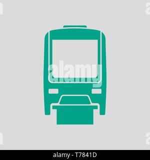 Monorail Icon Front View. Green on Gray Background. Vector Illustration ...