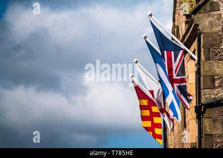 Berwick-upon-Tweed flag at the riding of the Bounds Stock Photo - Alamy
