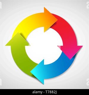 Vector colorful life cycle diagram / schema template on dark background ...