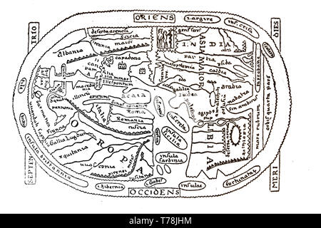 Beatus' map of the world. Saint Beatus of Liebana Spanish monk Stock ...