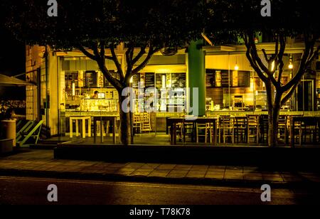 LIMASOL, CYPRUS - Oct 17, 2018: Cafe in Cyprus in the afternoon Stock ...