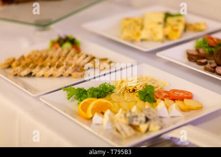 Reception buffet tables with regional food from Poland. Luxury concept ...