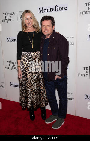 Tracy Pollan and Michael J. Fox attending the 'A Funny Thing Happened ...