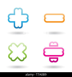 Math symbols on orange background. Math symbols, icon set. mathematical ...