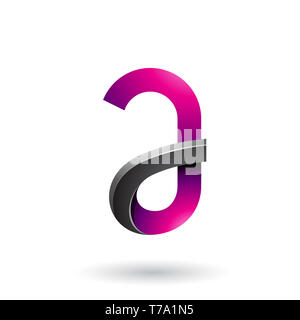 Vector Illustration of Magenta and Black Bold Dual Letters A and I ...