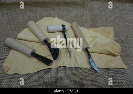 anglo saxon and viking leather working tools reconstructed by daegrad ...