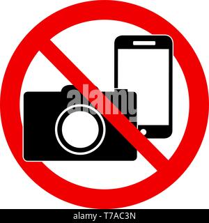 Phone and camera forbidden vector sign. No phone, no camera sign on ...