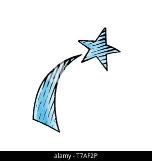Shooting star. Ink black and white drawing Stock Photo - Alamy