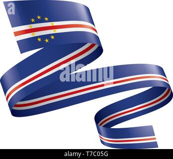 Waving ribbon on pole with flag of Trinidad and Tobago. Template for independence day poster ...