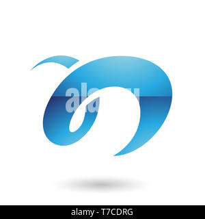 Vector Illustration of Blue Glossy Curvy Fun Letter I isolated on a ...