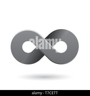 Vector Illustration of Grey Shaded and Thick Infinity Symbol isolated ...