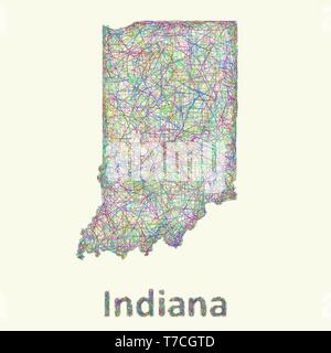 Indiana line art map Stock Vector Image & Art - Alamy