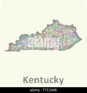 Kentucky line art map Stock Vector Image & Art - Alamy