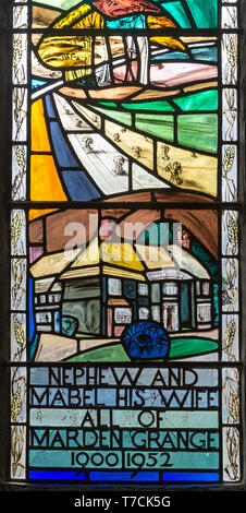 Stained glass windows in Kettlewell Church, Yorkshire Dales, UK Stock ...