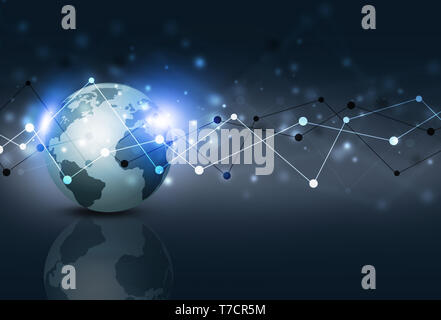 global contacts web technology connections bright background Stock ...