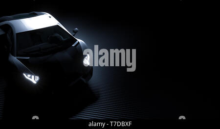 carbon fiber luxury sports car. 3d render Stock Photo - Alamy