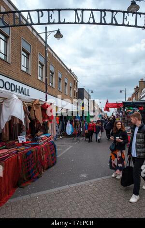 Food stall at Chapel Street Market, London Stock Photo - Alamy