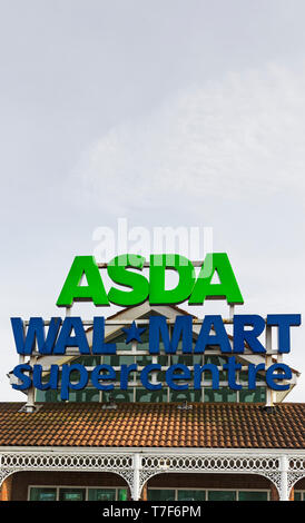 Asda, Walmart, superstore sign on a UK supermarket Stock Photo - Alamy